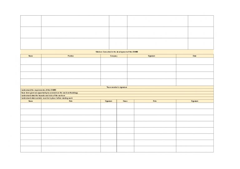 Safe Work Method Statement (SWMS) - Project Manager Store
